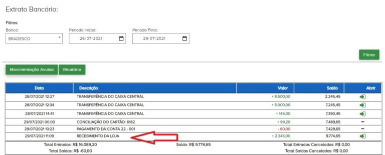 Acessando o Extrato Bancário – Base de Conhecimento Memocash Soluções